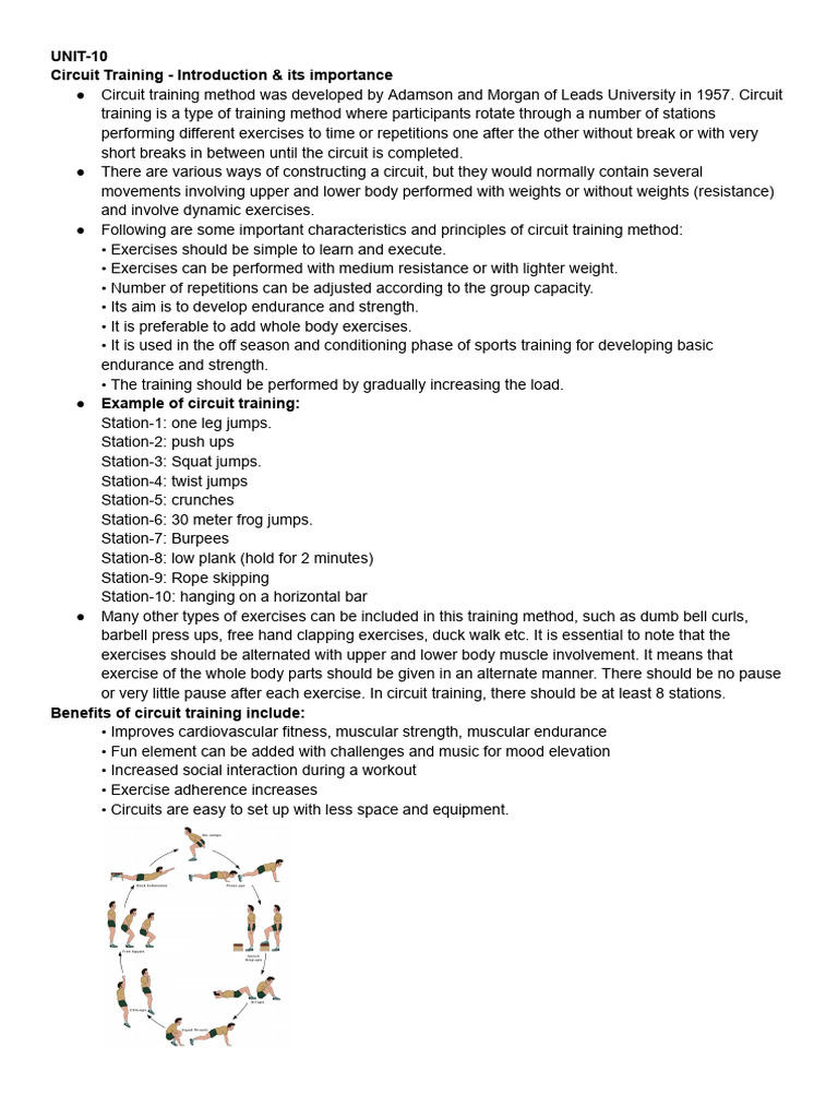 Circuit Training: Benefits & Methods Explained | PDF | Strength ...