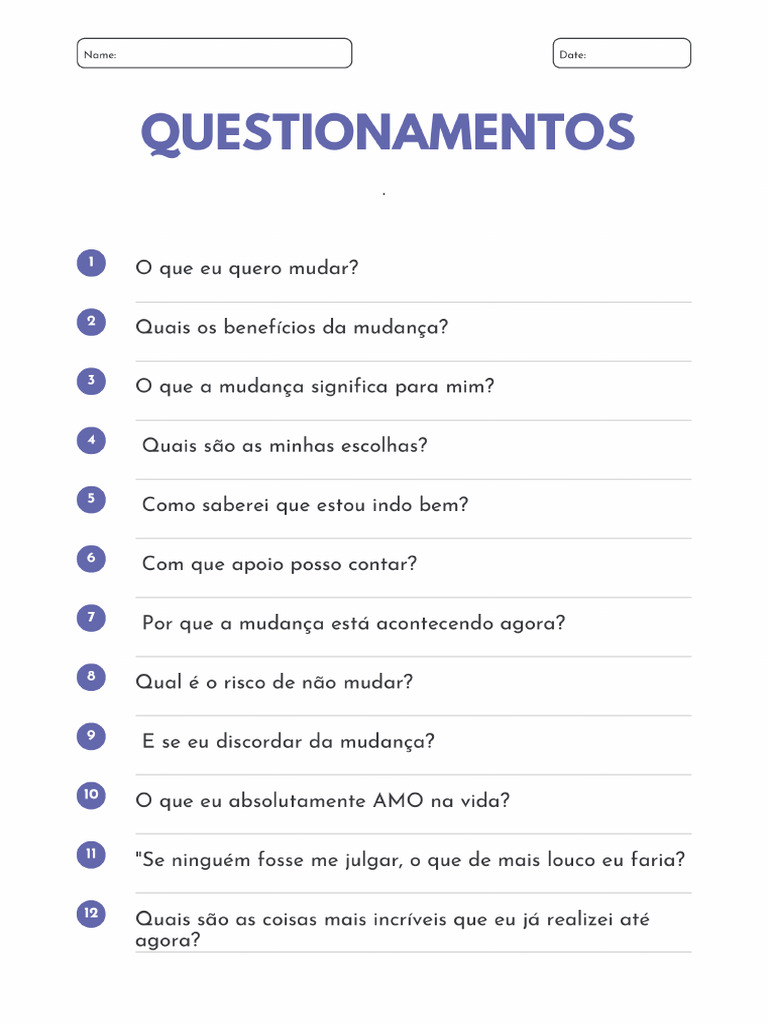 QUESTIONAMENTOS | PDF