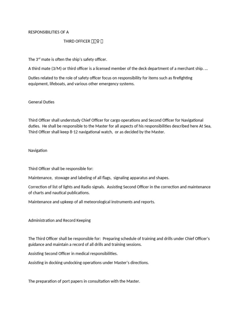 third officer duties | PDF
