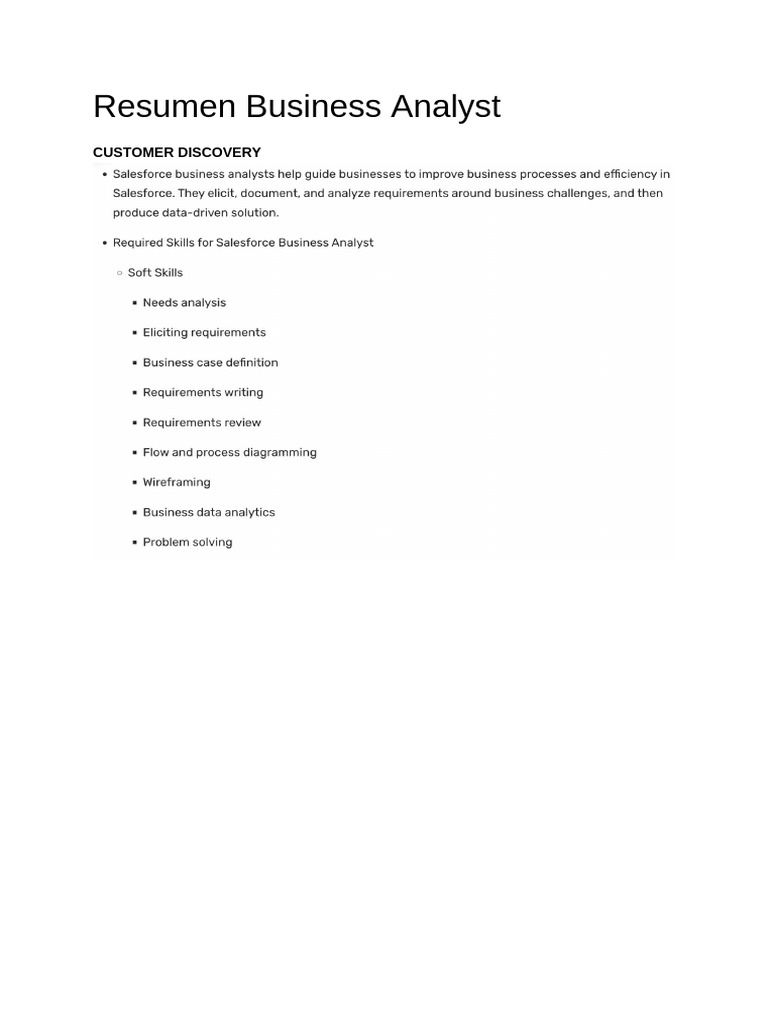 Resumen Business Analyst | PDF | Business Process | Business