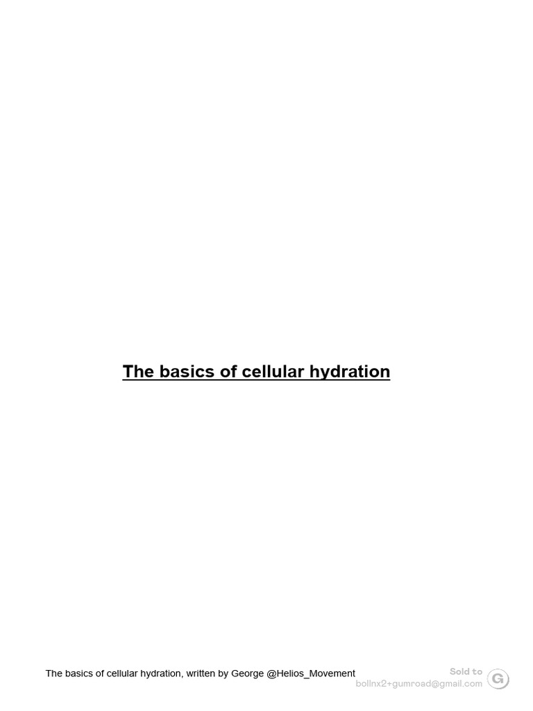 The Basics of Cellular Hydration | PDF | Radical (Chemistry) | Electrolyte