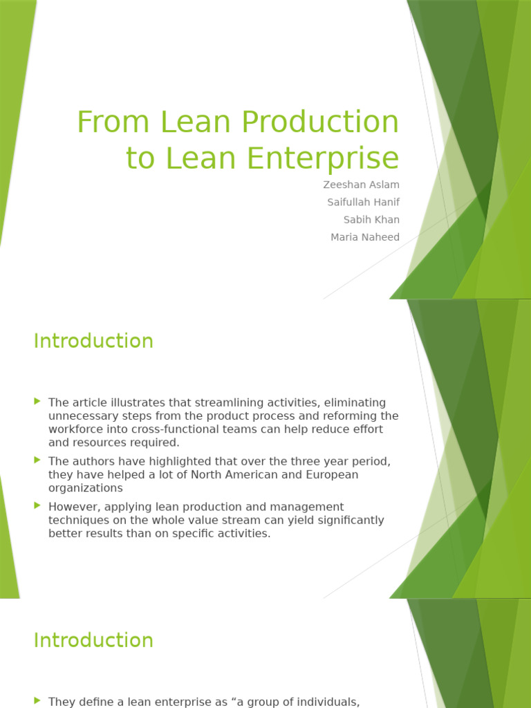 Lean Production To Lean Enterprise | PDF | Lean Manufacturing | Employment