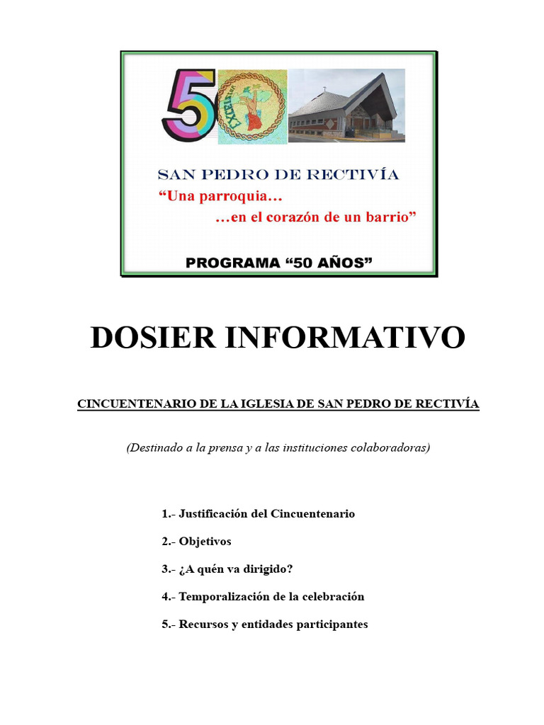 Dosier Informativo Los 50 de Rectivia | PDF