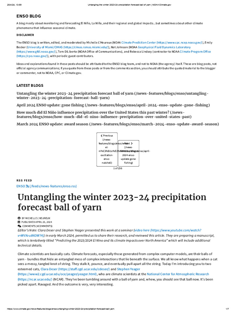 Untangling The Winter 2023-24 Precipitation Forecast Ball of Yarn ...