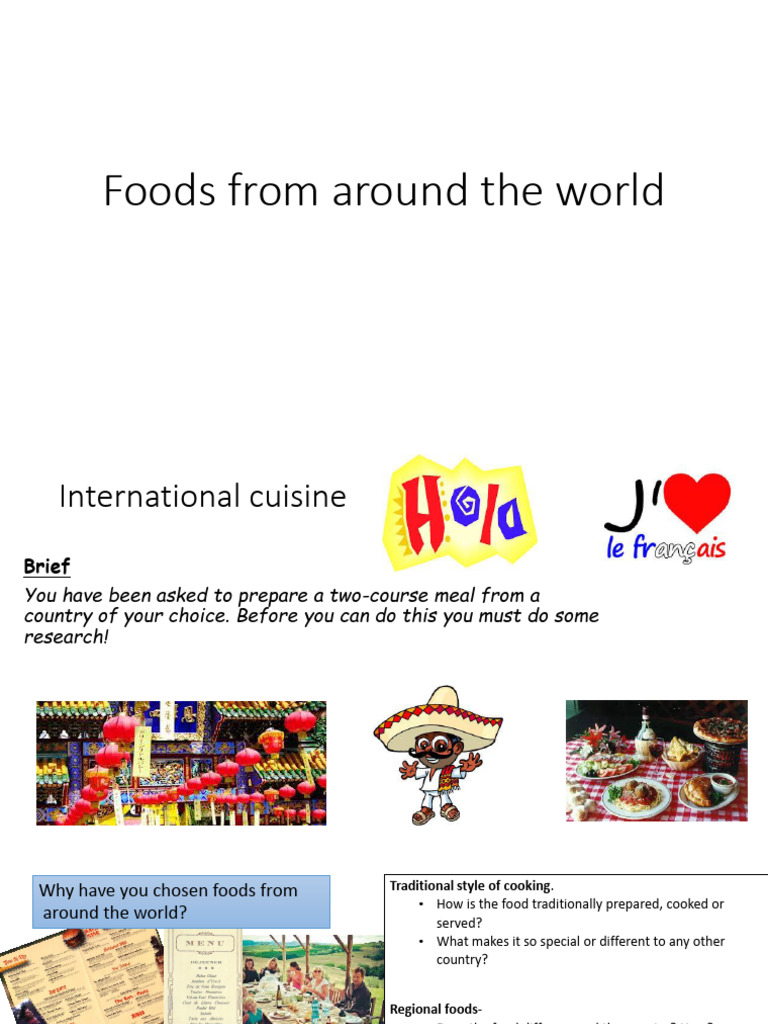 Foods From Around The World | PDF | Indian Cuisine | Hamburgers