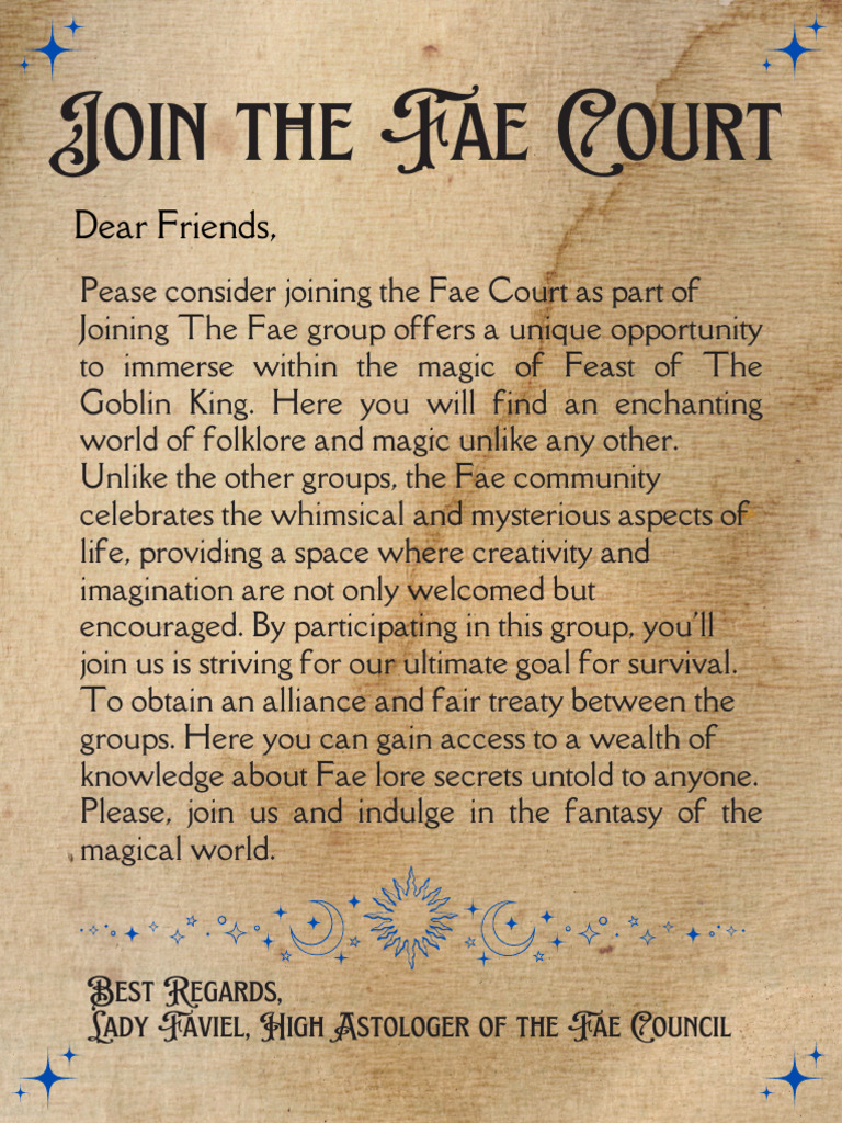 Join the Enchanting Fae Court | PDF