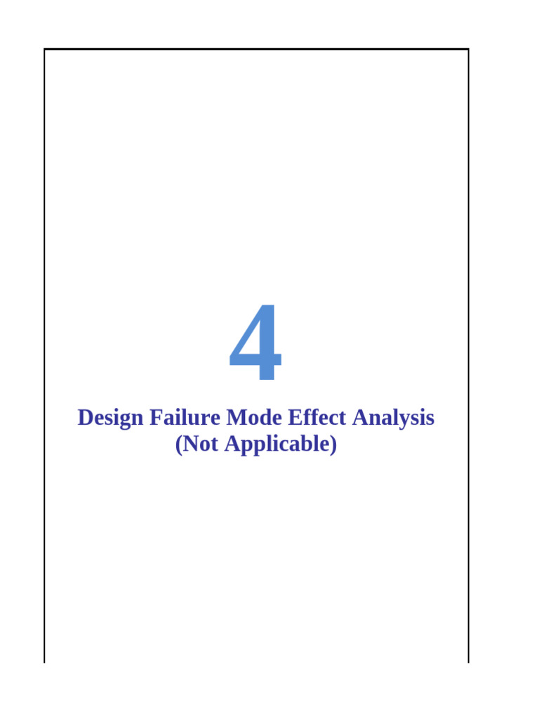 Design Failure Mode Effect Analysis (Not Applicable) | PDF