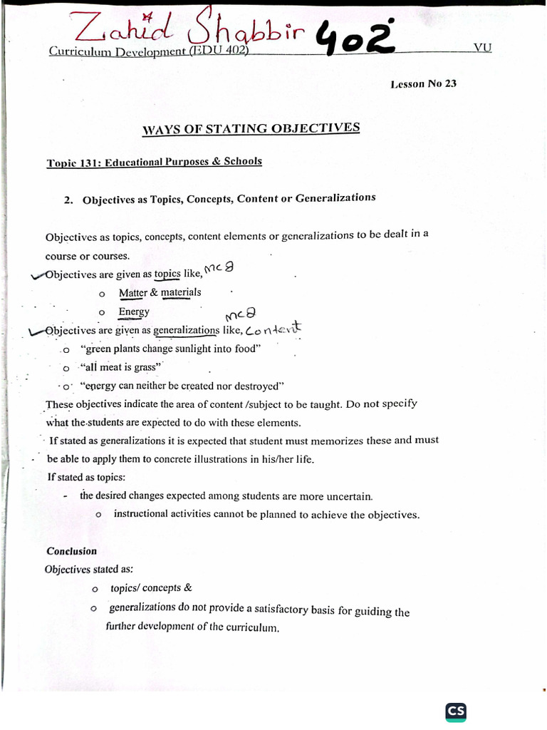 EDU402 Final-Term Syllabus PDF | PDF