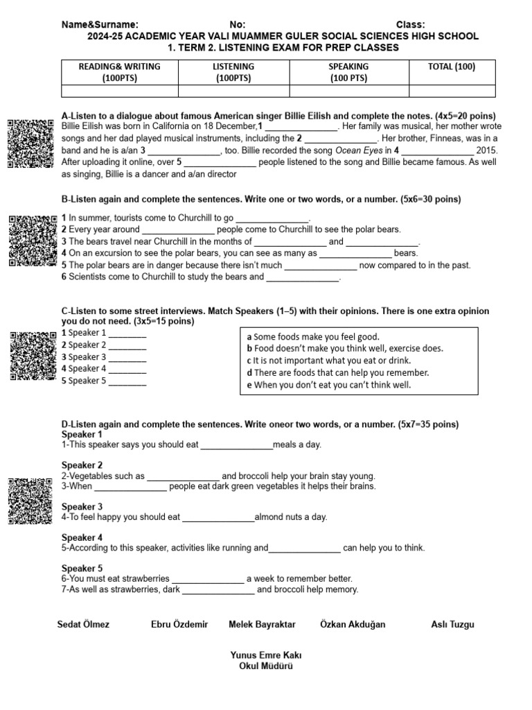 Qr Code Listening 1.2 SON AK | PDF
