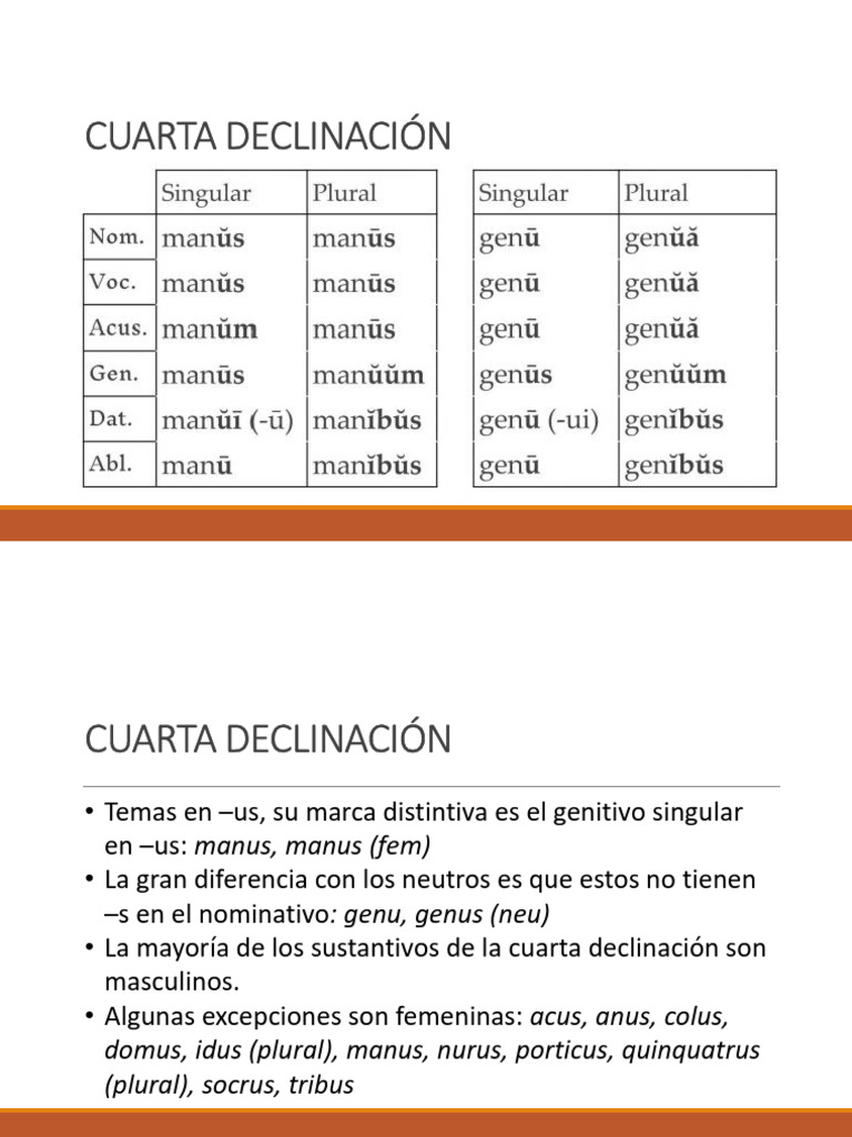 Cuarta Declinación y Adjetivos Latinos | PDF