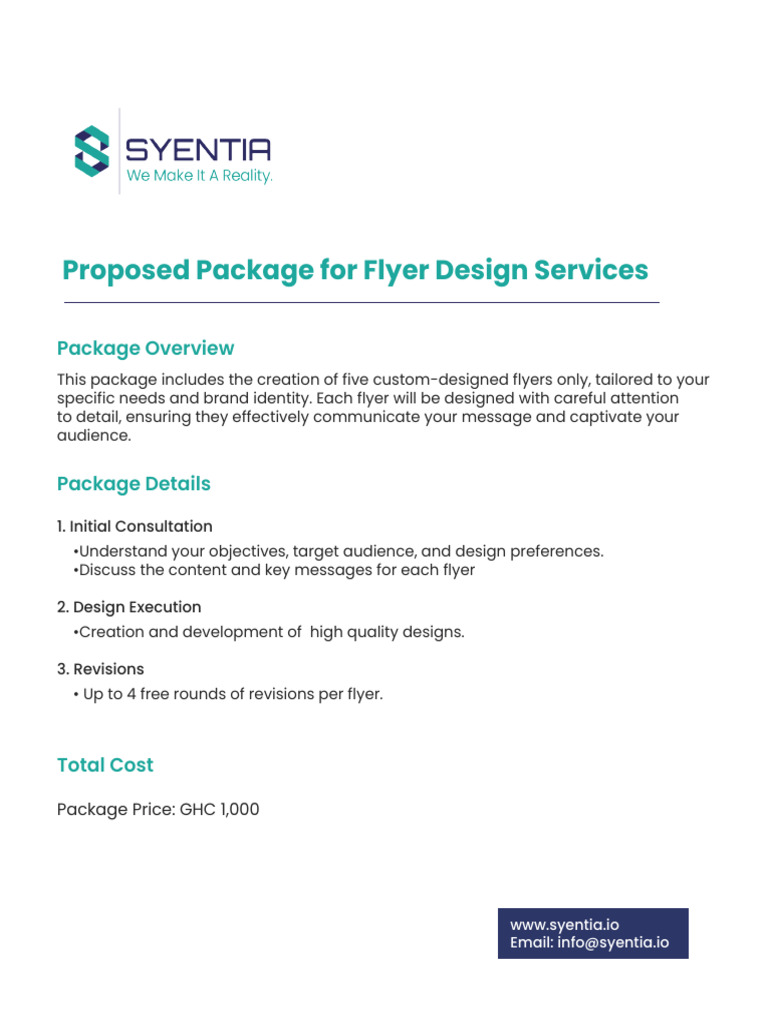 Flyer Proposal Package Breakdown | PDF