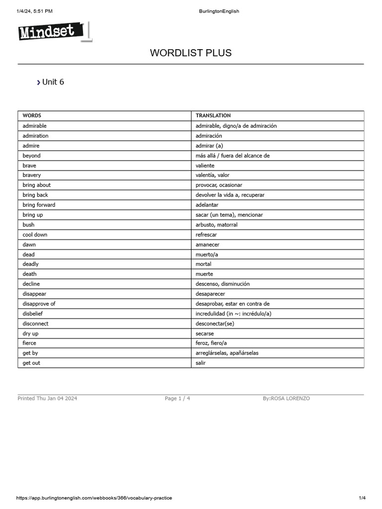 Vocab Unit 6 | PDF