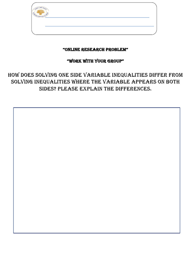 Solving One-Variable Inequalities | PDF