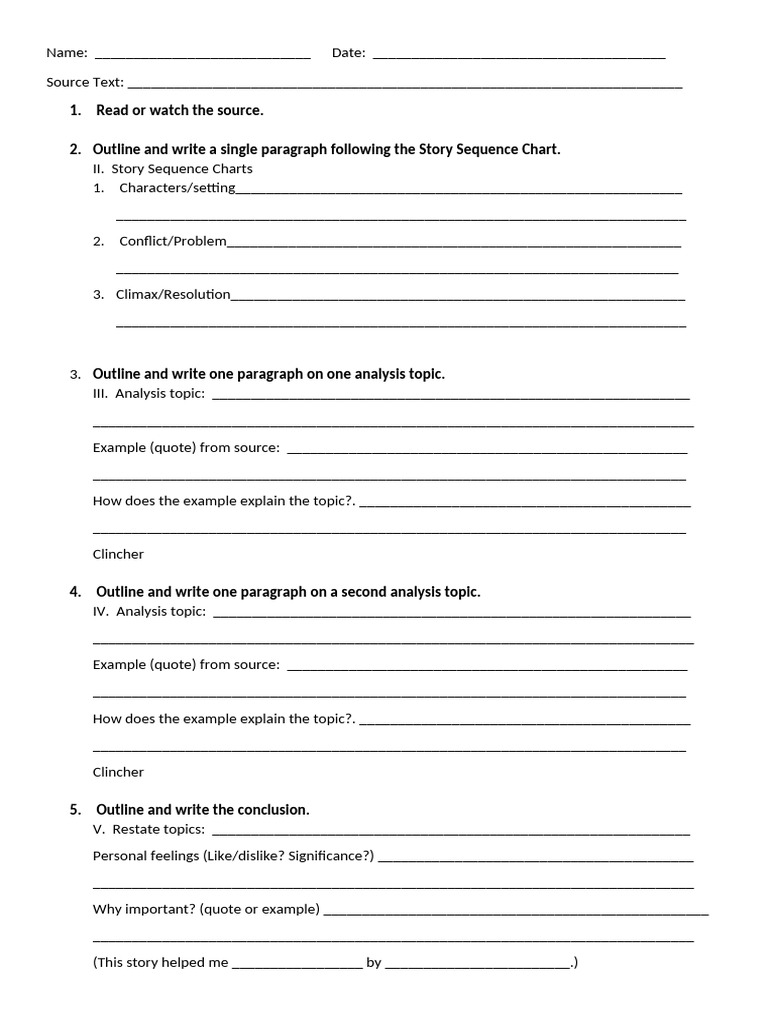 Response To Literature Template | PDF | Writing | Written Communication