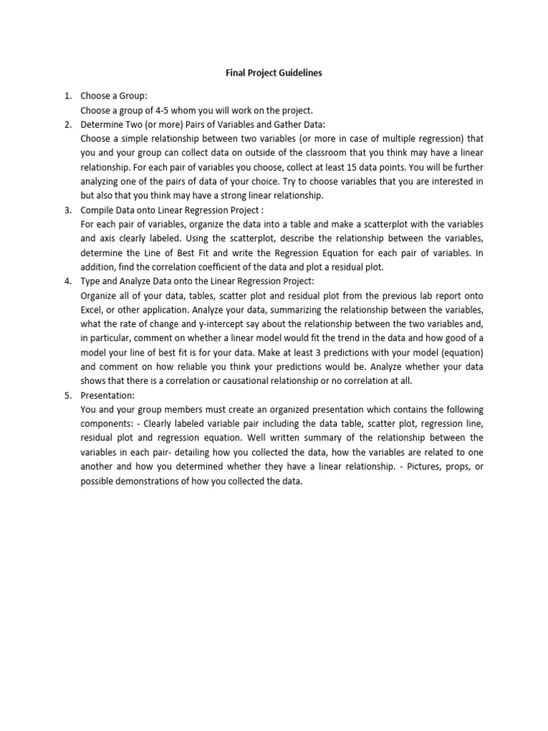 Final Project (ME) - Guidelines | PDF
