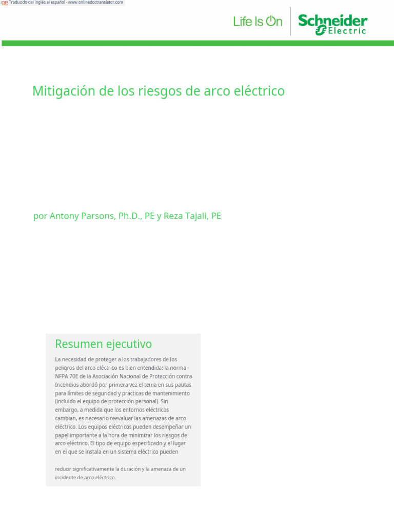 Arc Flash Schneider Es | PDF | Relé | Ingenieria Eléctrica