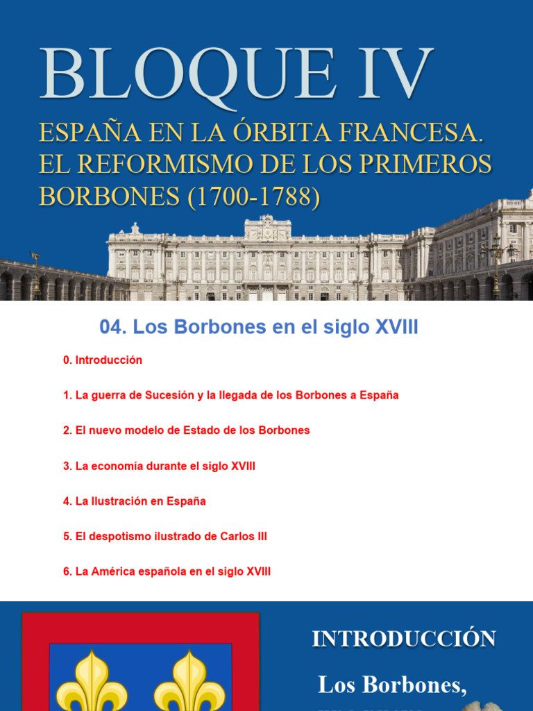 04. Los Borbones en el siglo XVIII | PDF | Casa de borbón | Imperio español