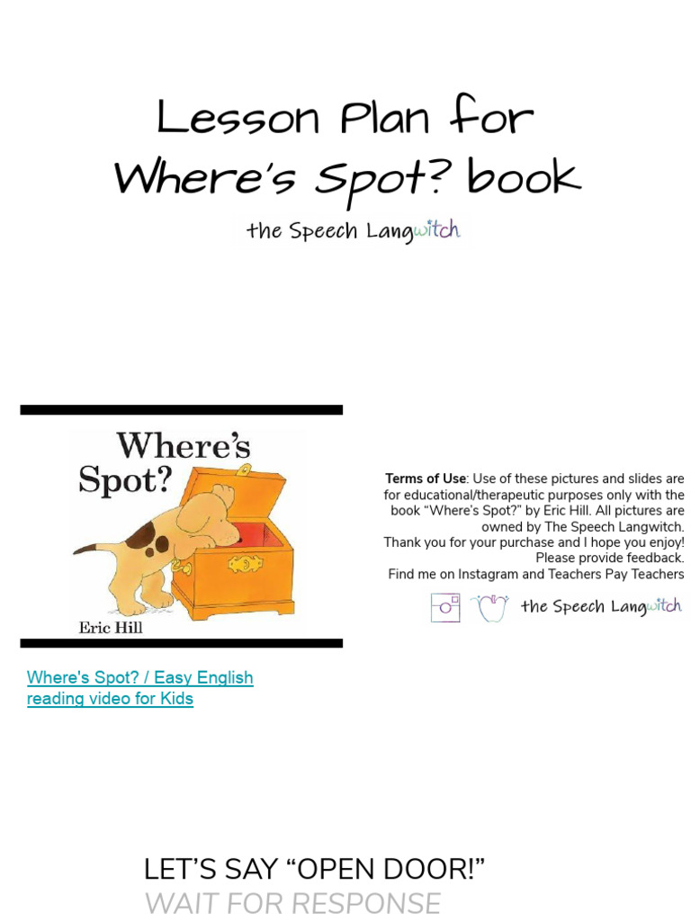 W19 - W20 Where's Spot Questions On Screen Use Flashcards | PDF
