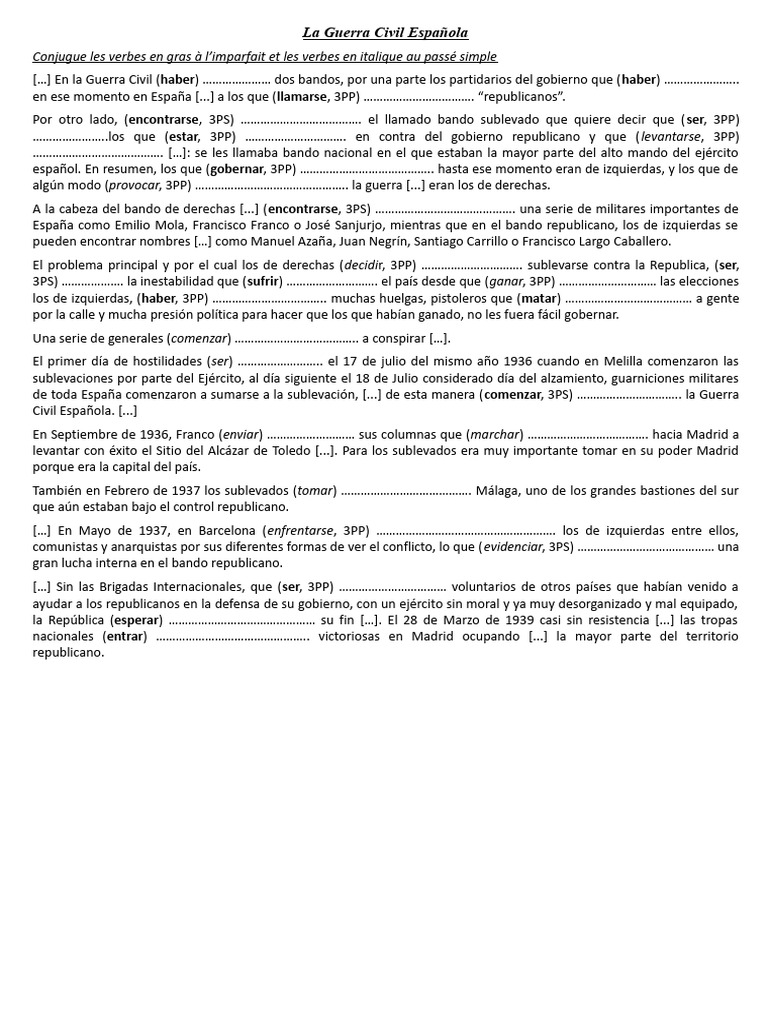 Historia de la Guerra Civil Española | PDF | guerra civil Española ...