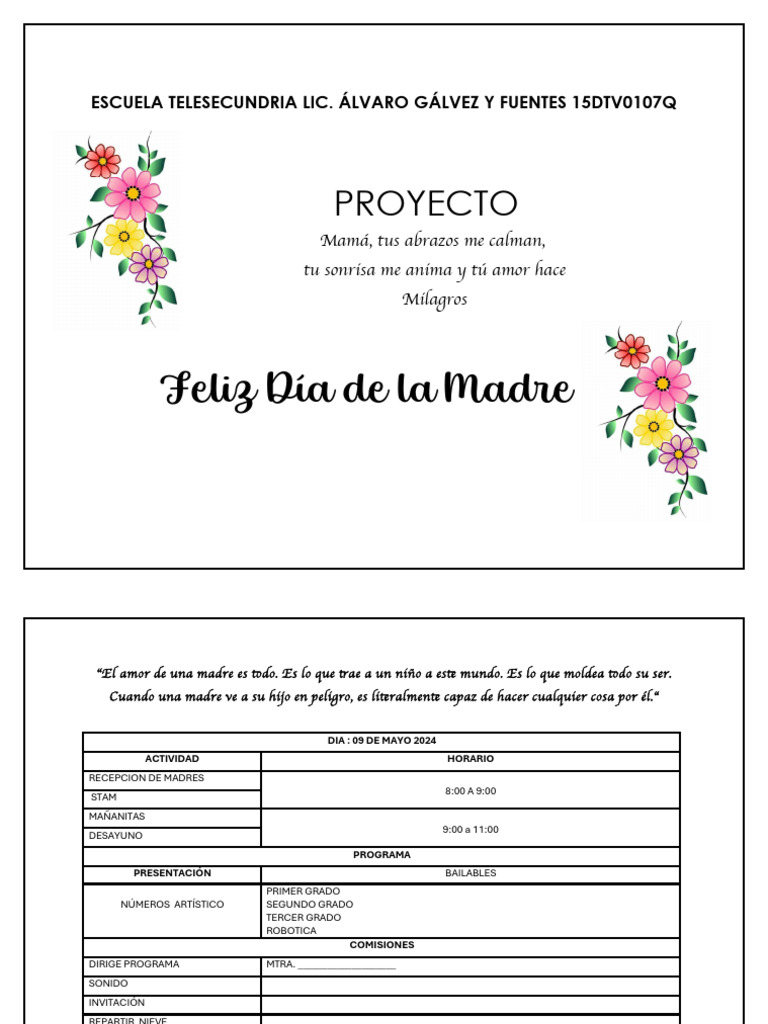 Proyecto Dia de Las Madres | PDF