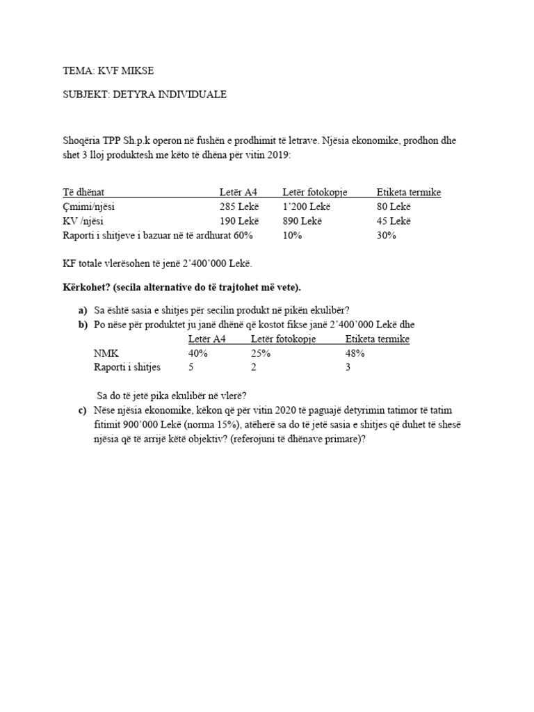 TEMA 4 - KVF MIKS Ushtrime Individual | PDF