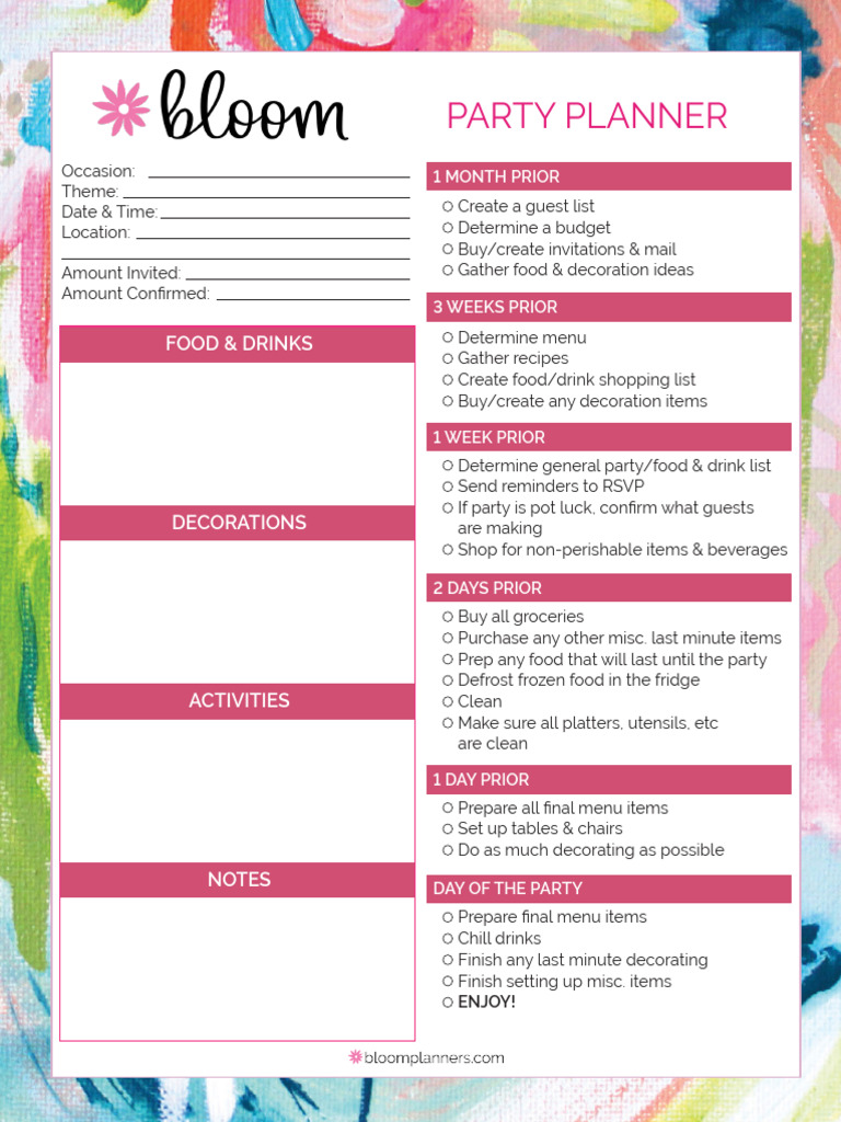 Ultimate Party Planning Checklist | PDF
