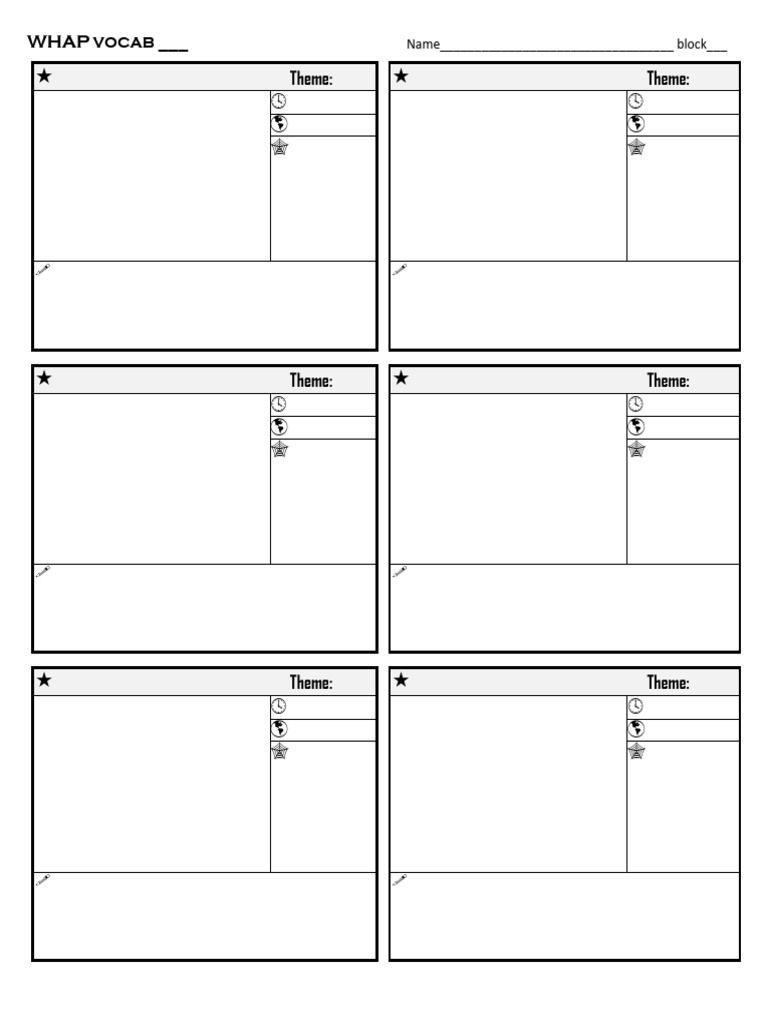 WHAP Vocabulary Sheet | PDF