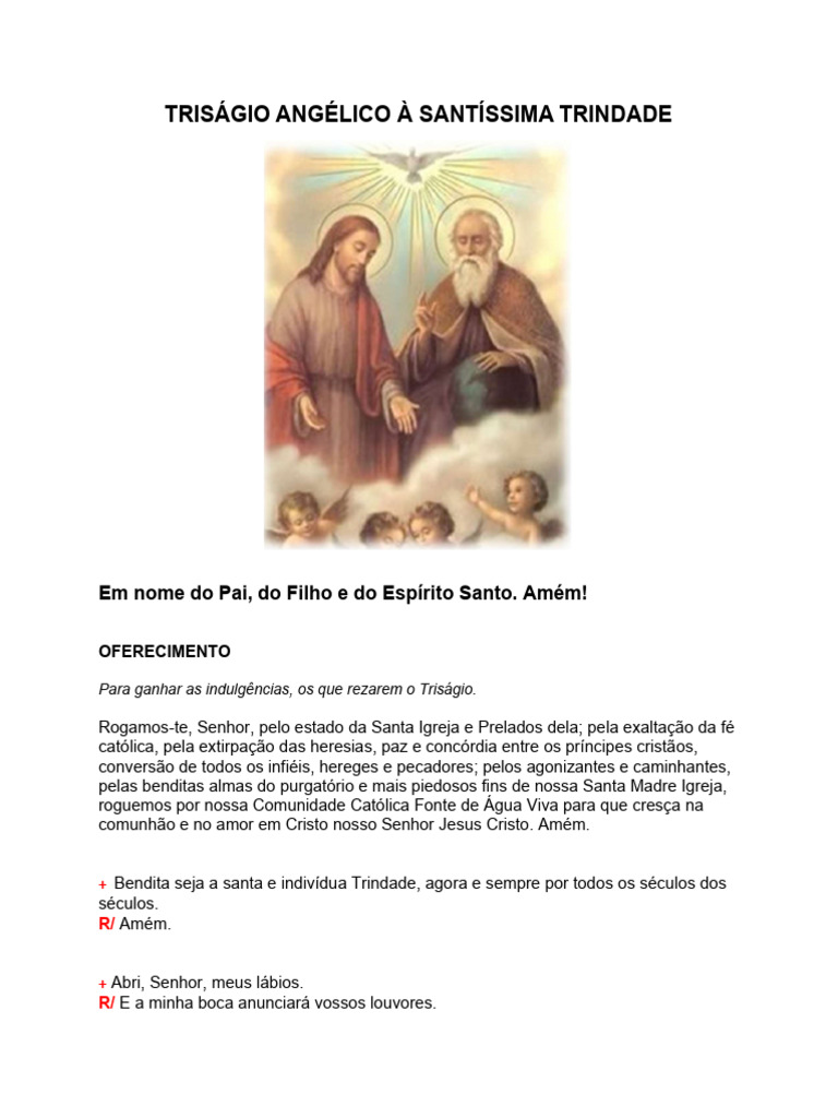 Triságio Angélico à Santíssima Trindade | PDF | Trindade | Deus