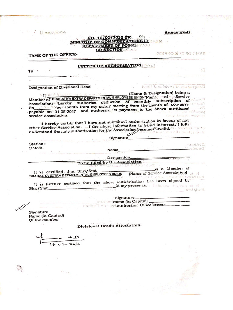 Union Form | PDF