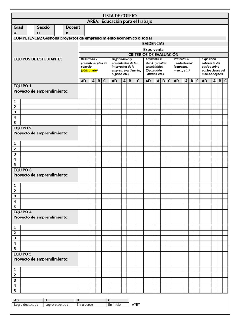 Lista de Cotejo Ept - 2024 | PDF
