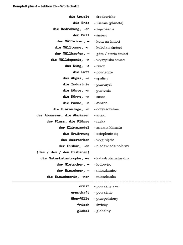 Emilia Nowak - Komplett Plus 4 - L2b Wortschatz | PDF