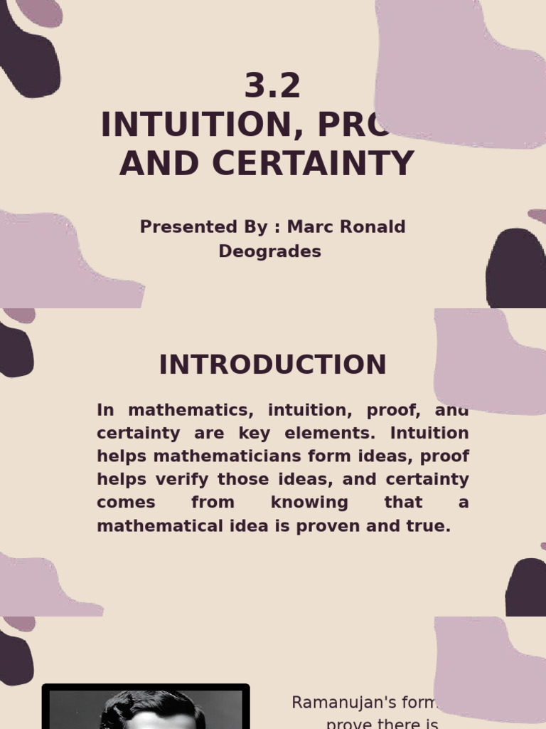 Intuition and Proof in Mathematics | PDF | Mathematical Proof | Theorem