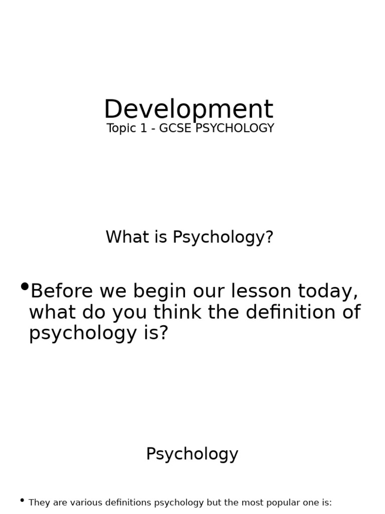Understanding Development in Psychology | PDF | Schema (Psychology) | Brain