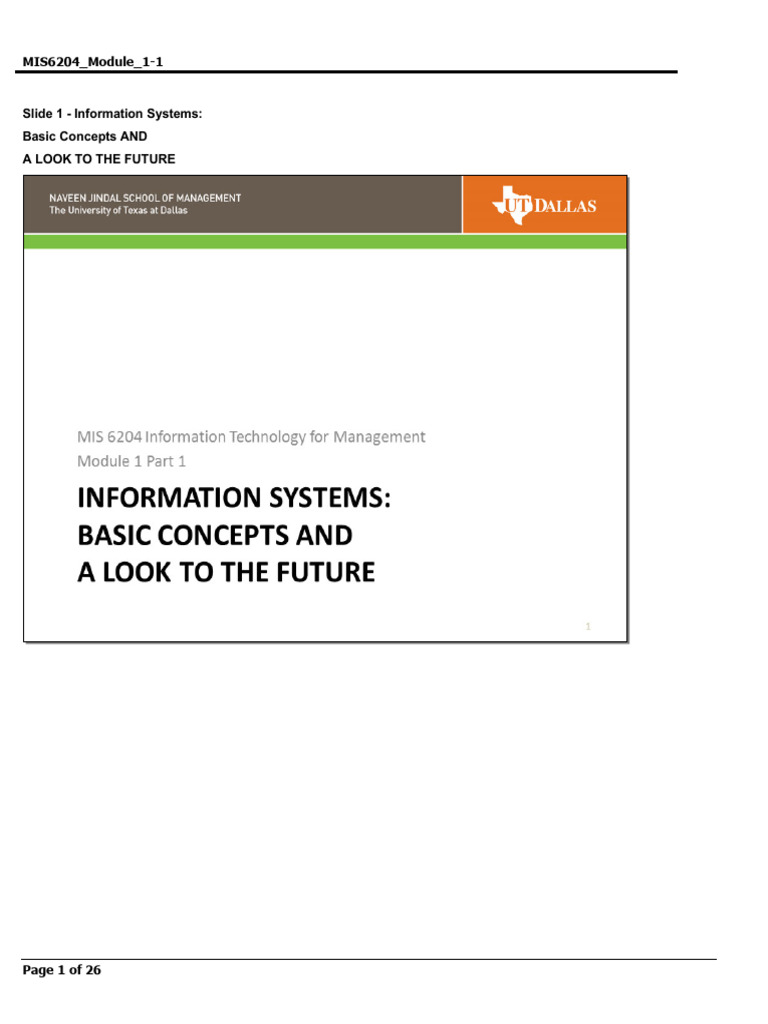 MIS6204_Module_1-1 | PDF