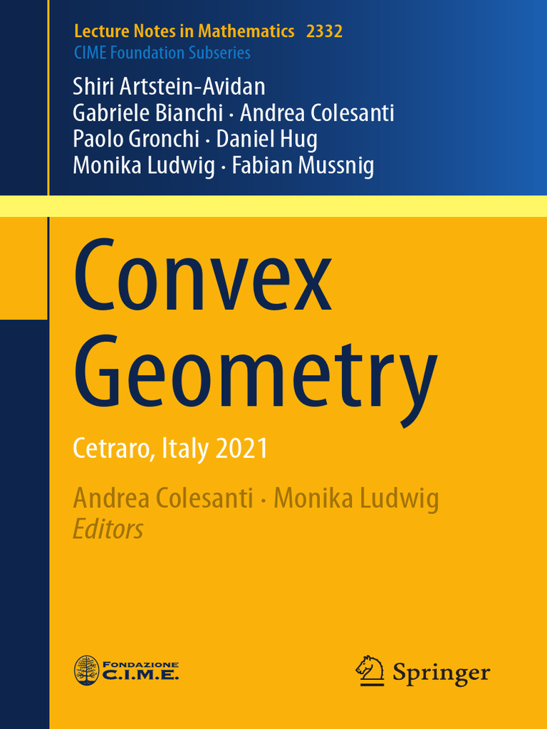 Convex Geometry | PDF | Convex Set | Geometry
