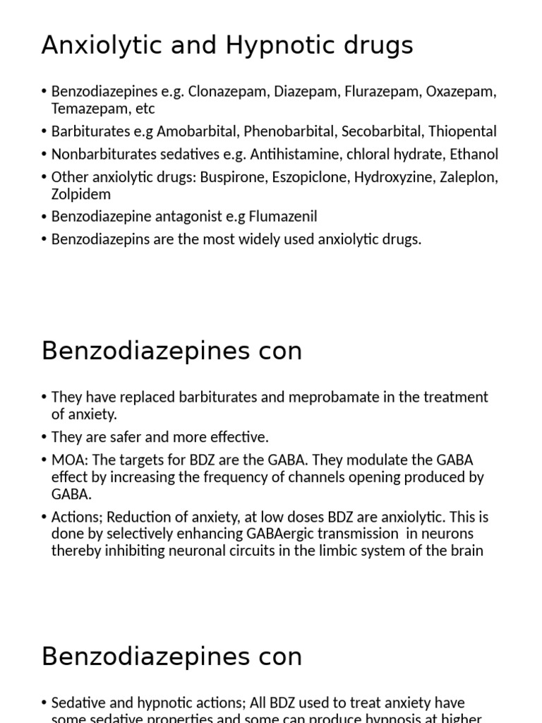 Anxiolytic and Hypnotic Drugs Ogun | PDF | Benzodiazepine | Drugs Acting On The Nervous System