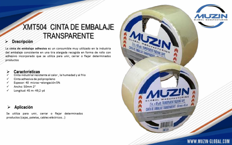 Ficha Técnicas - XMT504 CINTA DE EMBALAJE TRANSPARENTE | PDF