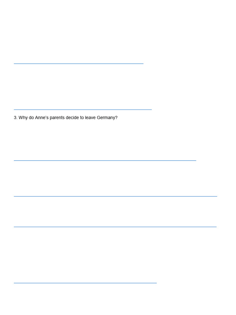 Diary of Anne Frank Webquest (1) | PDF