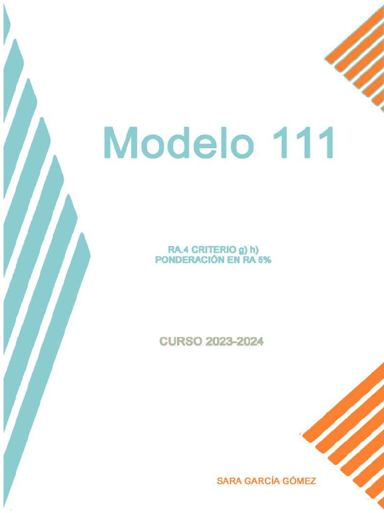 Unidad 6. Modelo 111 (2023-2024) | PDF