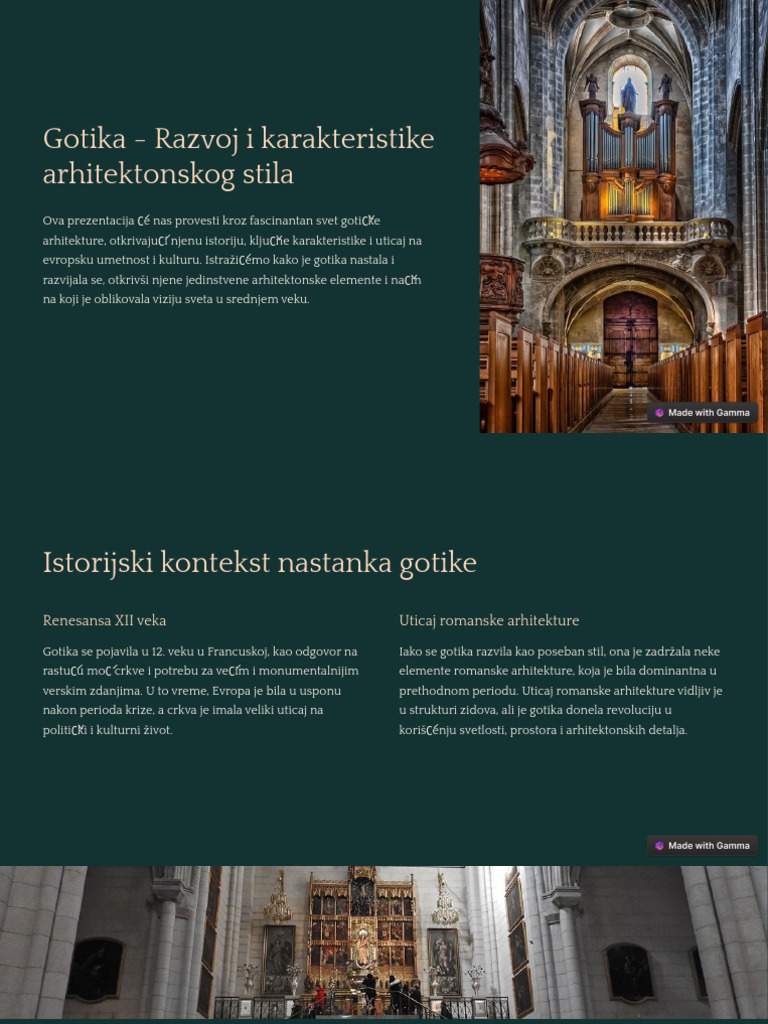 Gotika Razvoj I Karakteristike Arhitektonskog Stila | PDF