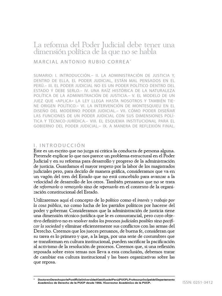 Reforma Judicial en Perú: Dimensión Política | PDF | Judicaturas ...