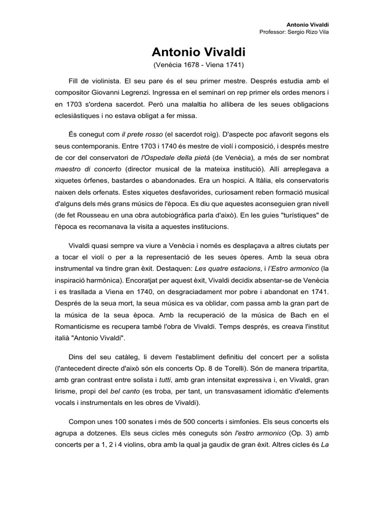 Antonio Vivaldi | PDF