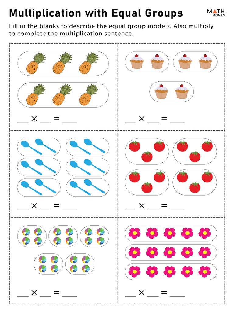 Multiplication With Equal Groups Worksheets | PDF
