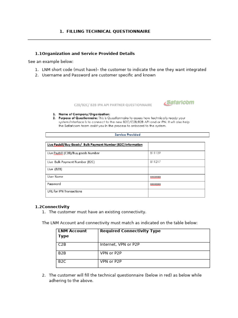 Filling Technical Questionnaire | PDF