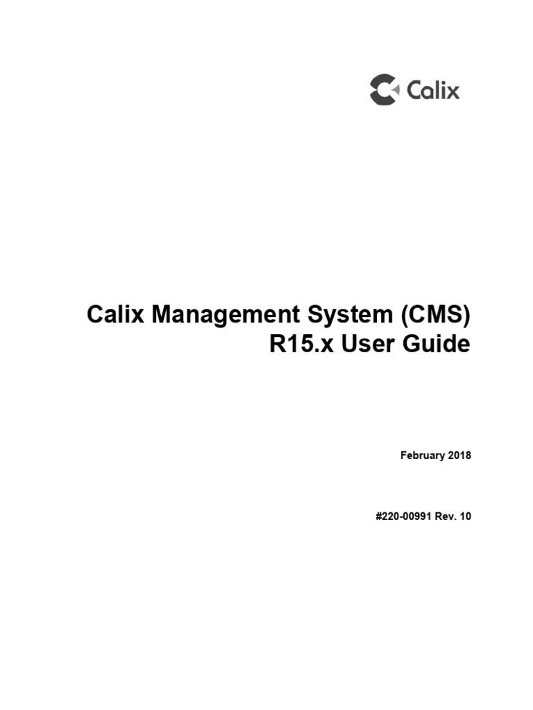 Calix Management System (CMS) R15.x User Guide | PDF | Computer Network ...