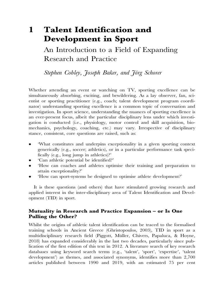 Talent Identification in Sports Development | PDF | Ecology | Accuracy ...