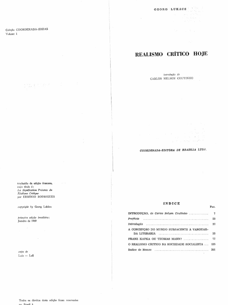 1969 - Realismo Critico Hoje | PDF
