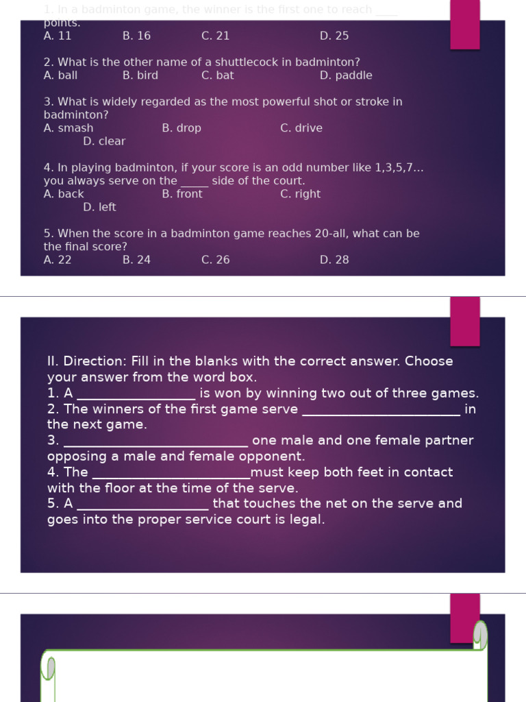 Badminton Game Rules and Terminology | PDF