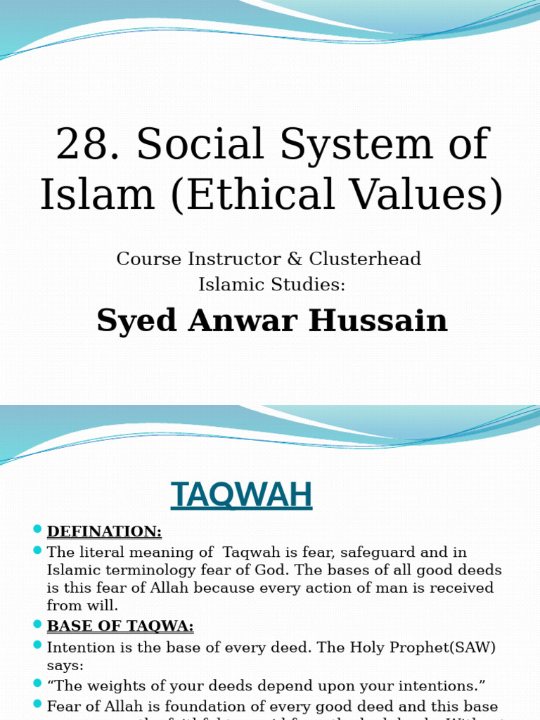 Social System of Islam (Taqwa) | PDF | God In Islam | Quran