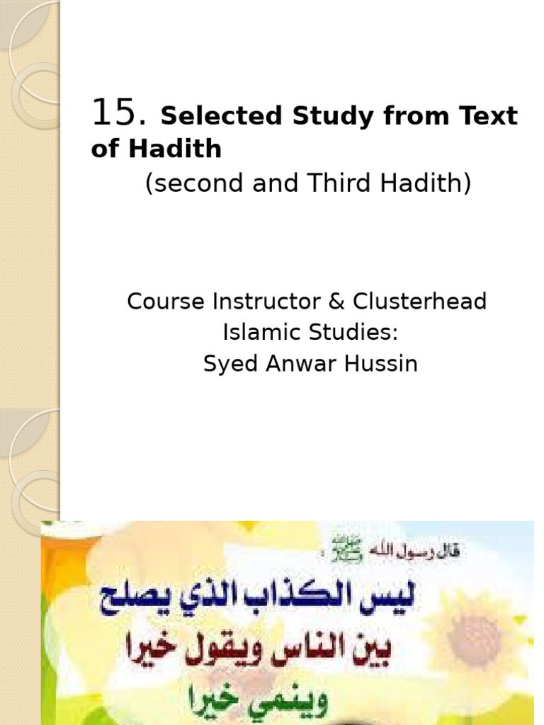 Selected Study From Text of Hadith | PDF